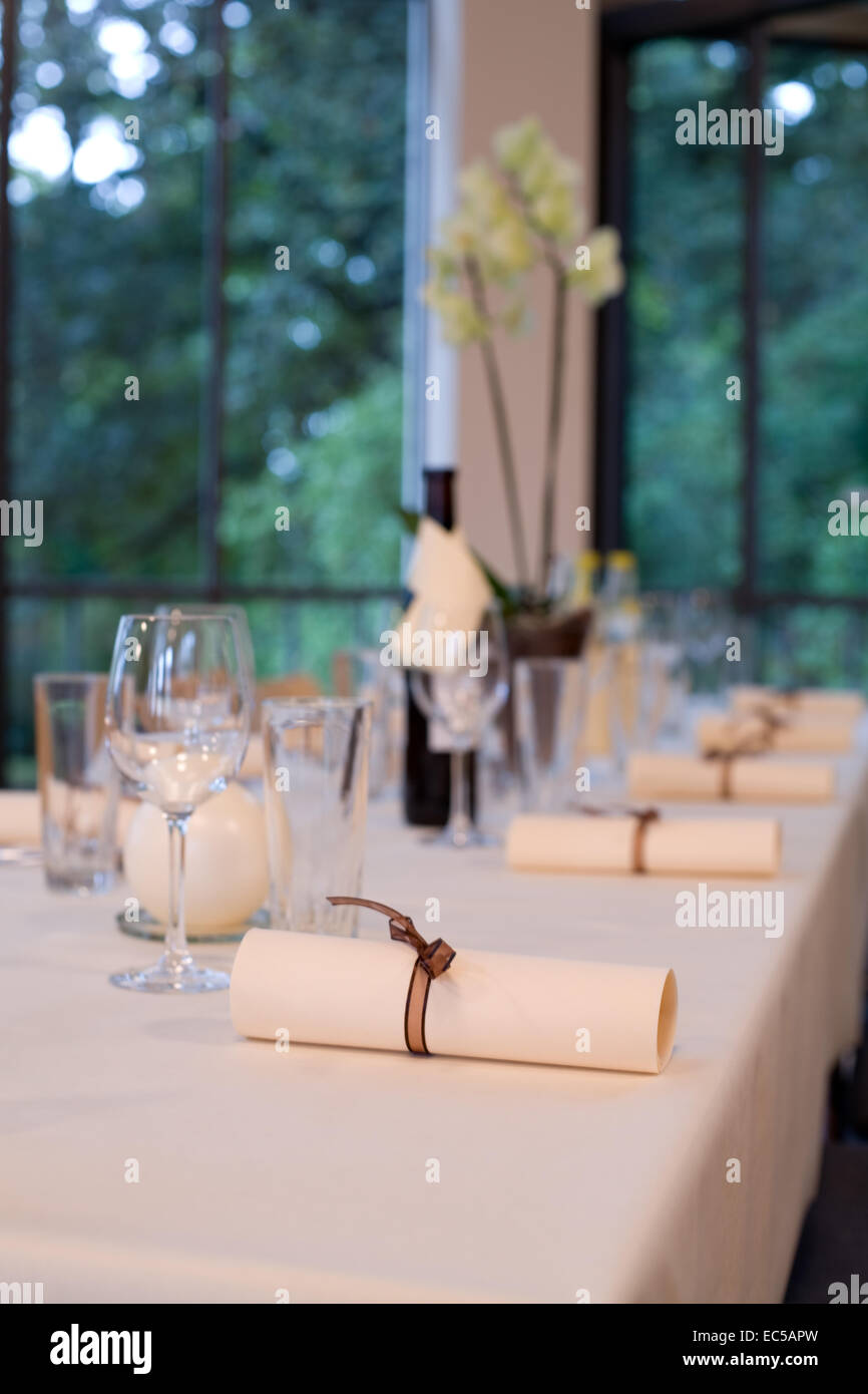 well-laid table for a celebration Stock Photo - Alamy