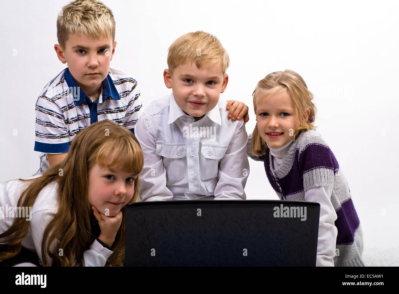 school children working on the laptop Stock Photo - Alamy