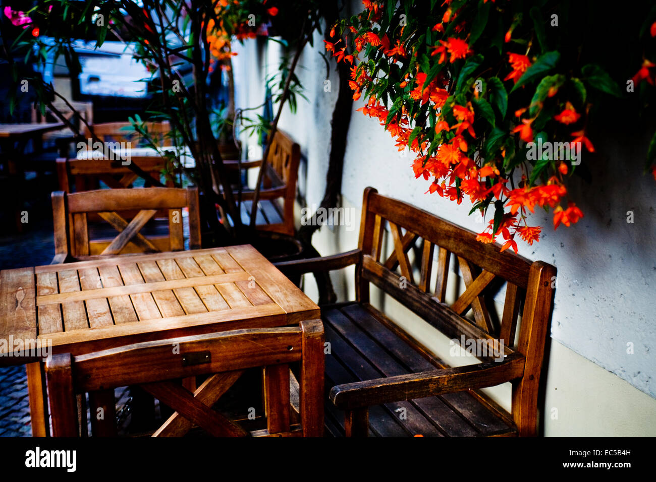 Exterior of a street cafe in Germany Stock Photo - Alamy