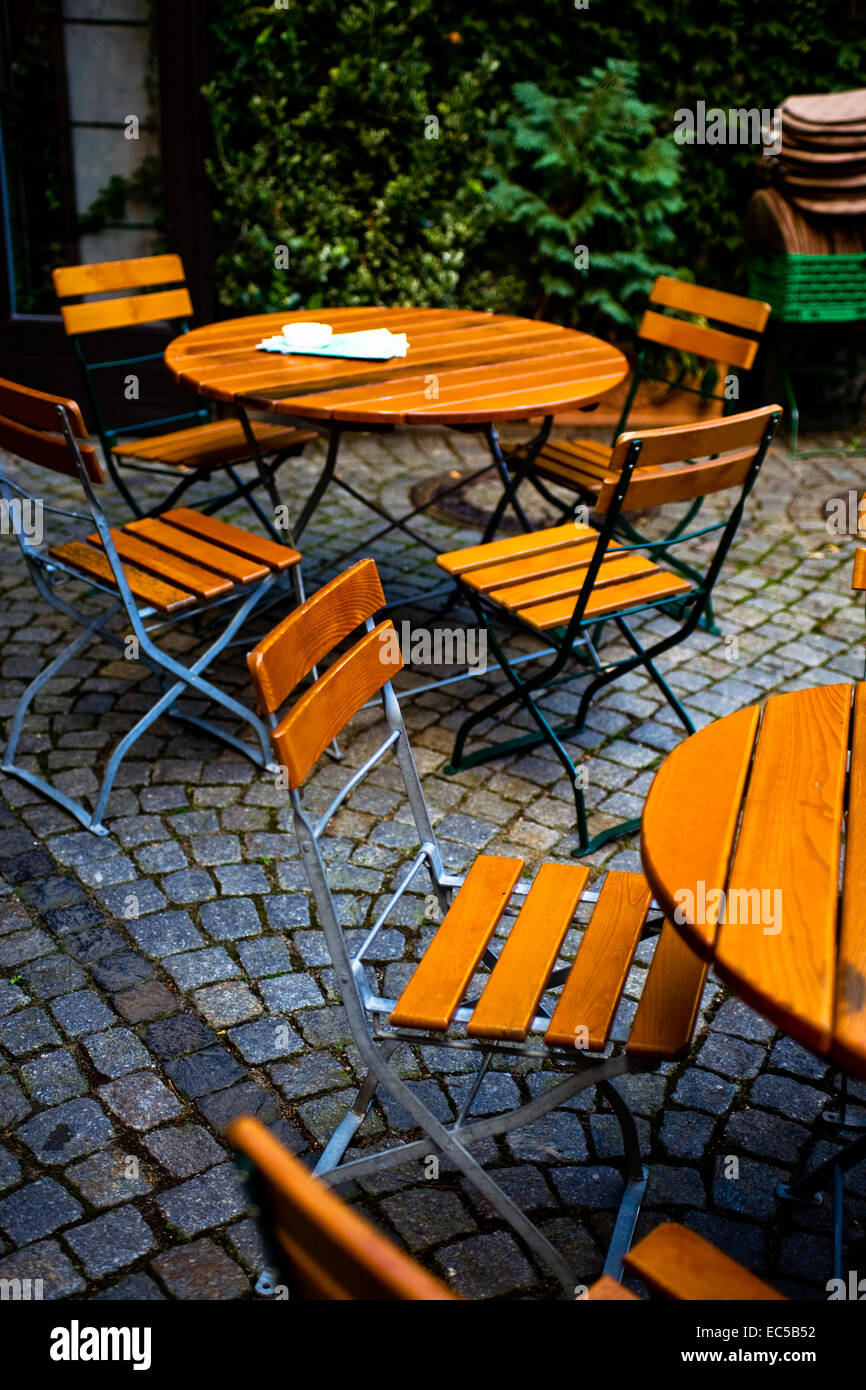 Exterior of a street cafe in Germany Stock Photo - Alamy