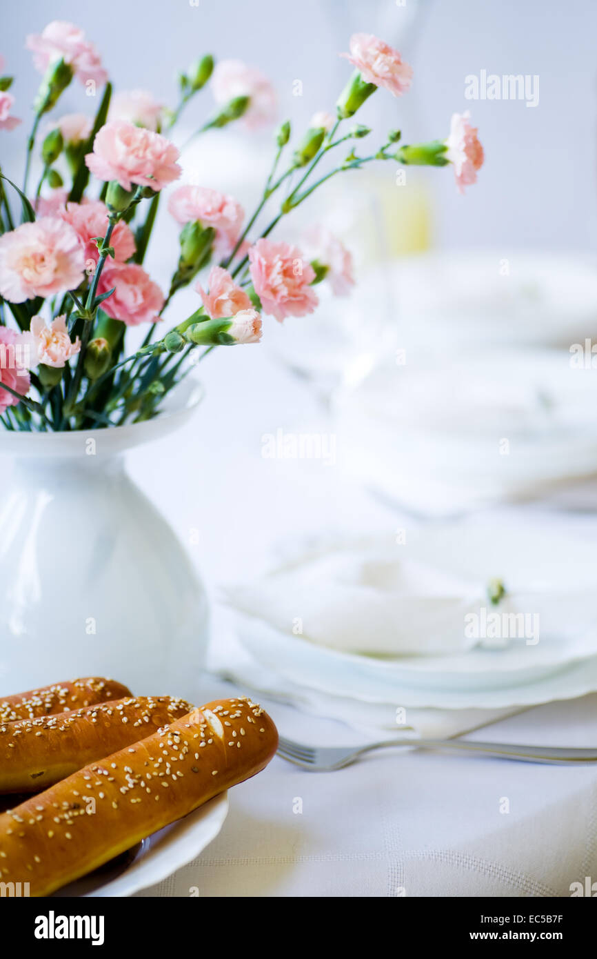 well-laid table for a celebration Stock Photo - Alamy