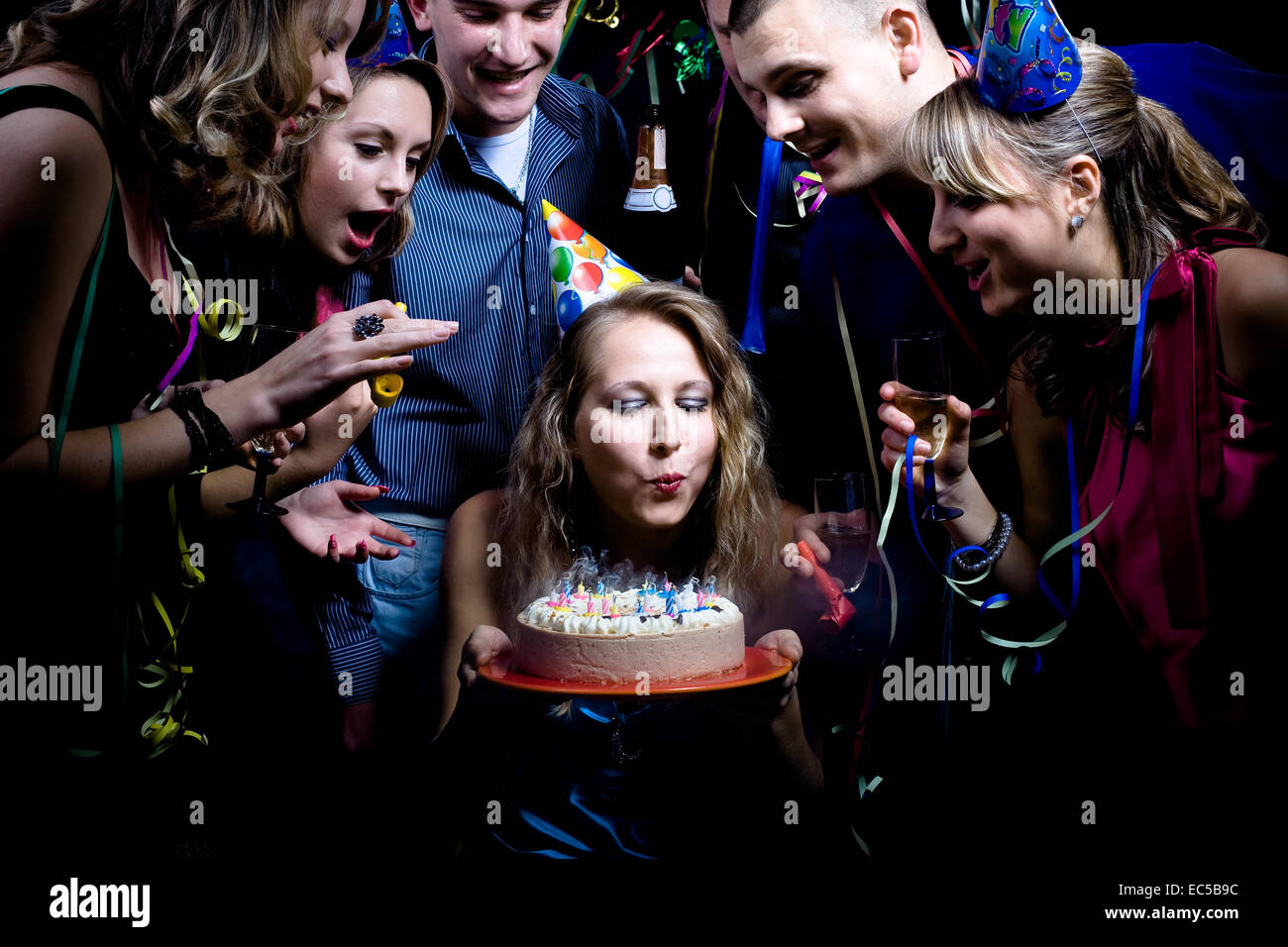 birthday party with many young people Stock Photo - Alamy