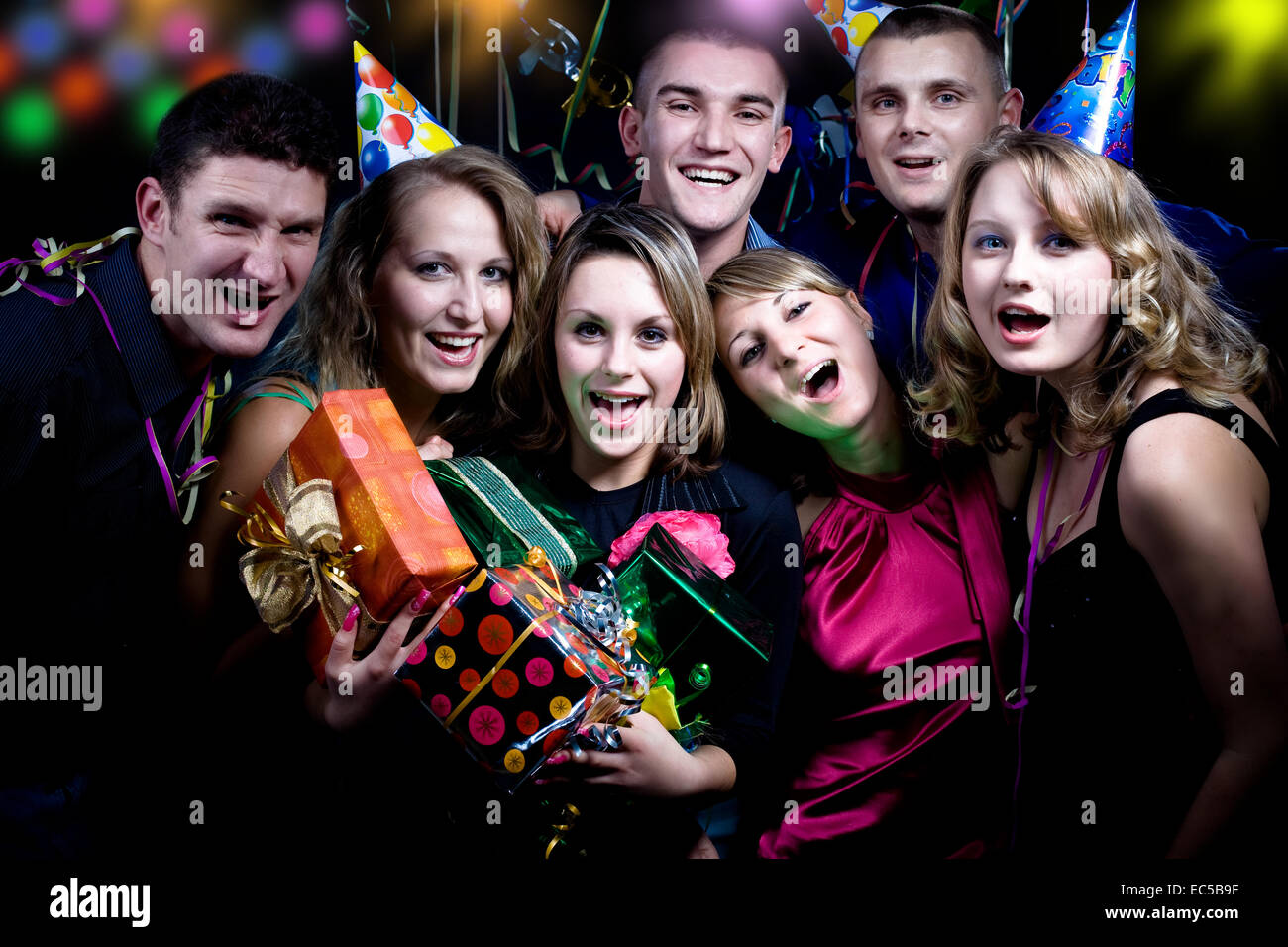 birthday party with many young people Stock Photo - Alamy