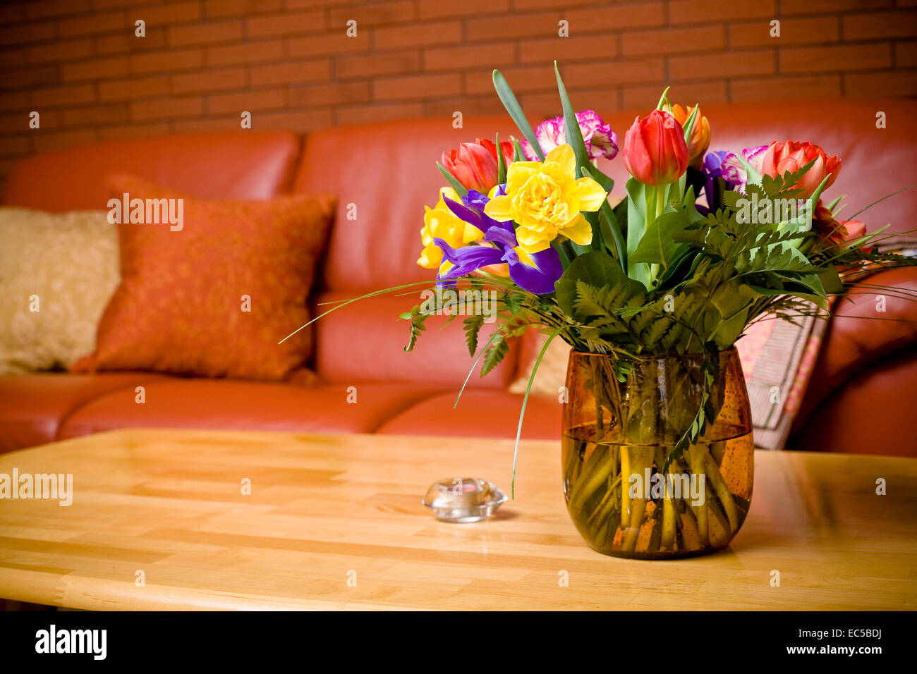 bunch of spring flower in front of flat Stock Photo - Alamy