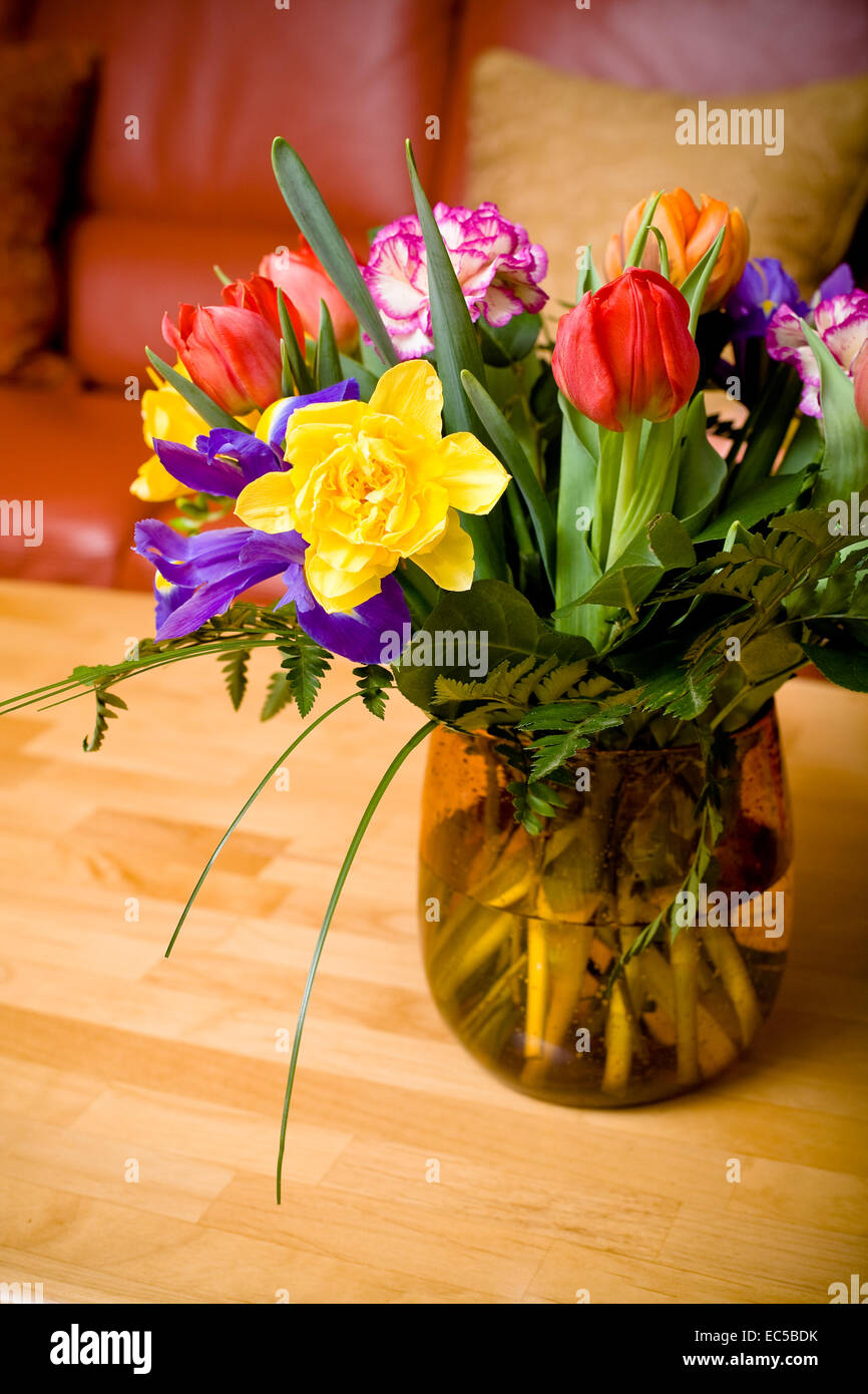bunch of spring flower in front of flat Stock Photo - Alamy