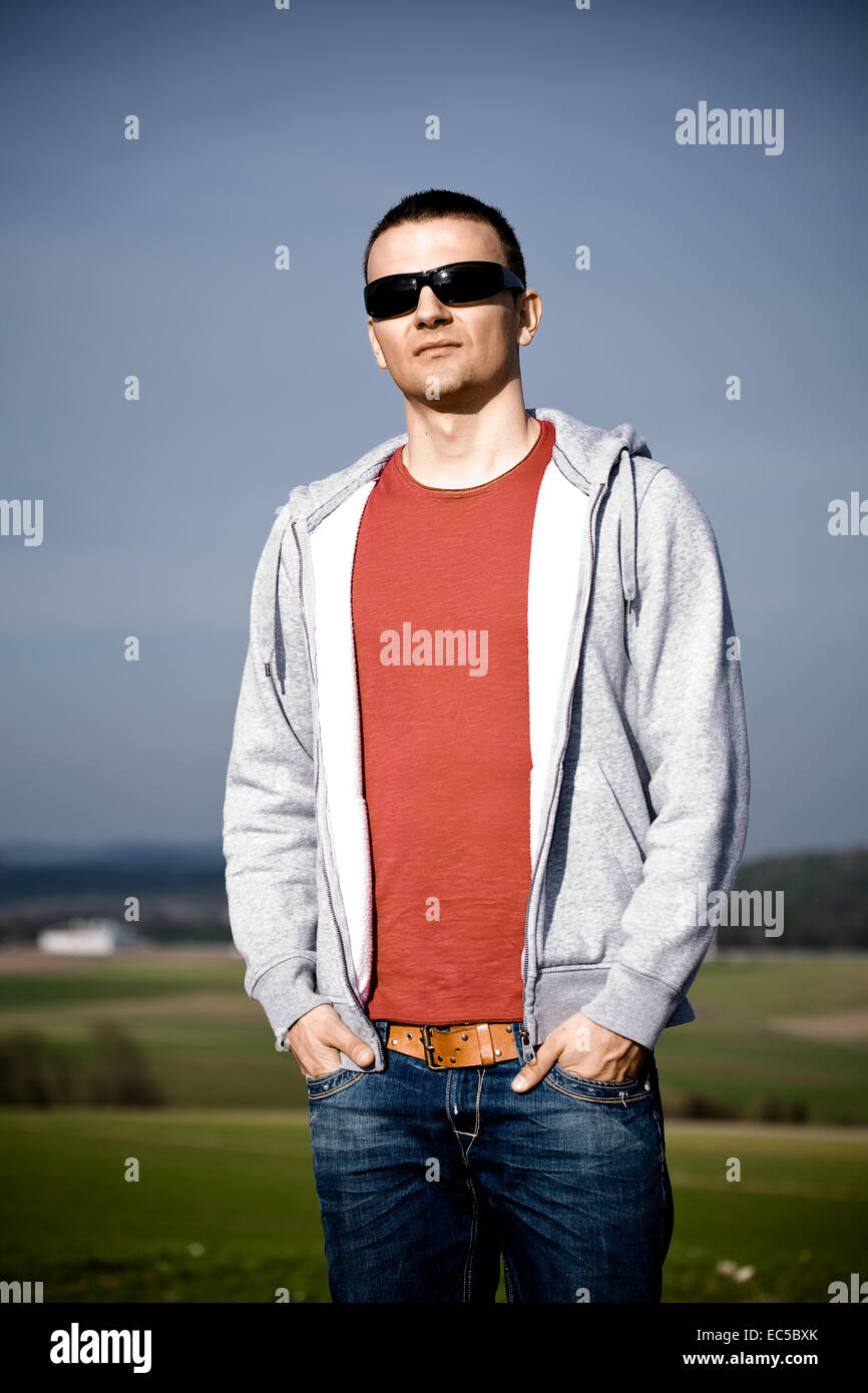 outdoor portrait of a young man Stock Photo - Alamy