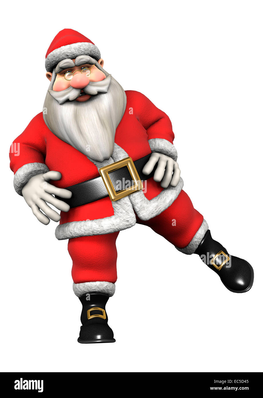 3D digital render of Santa doing sport ready isolated on white ...
