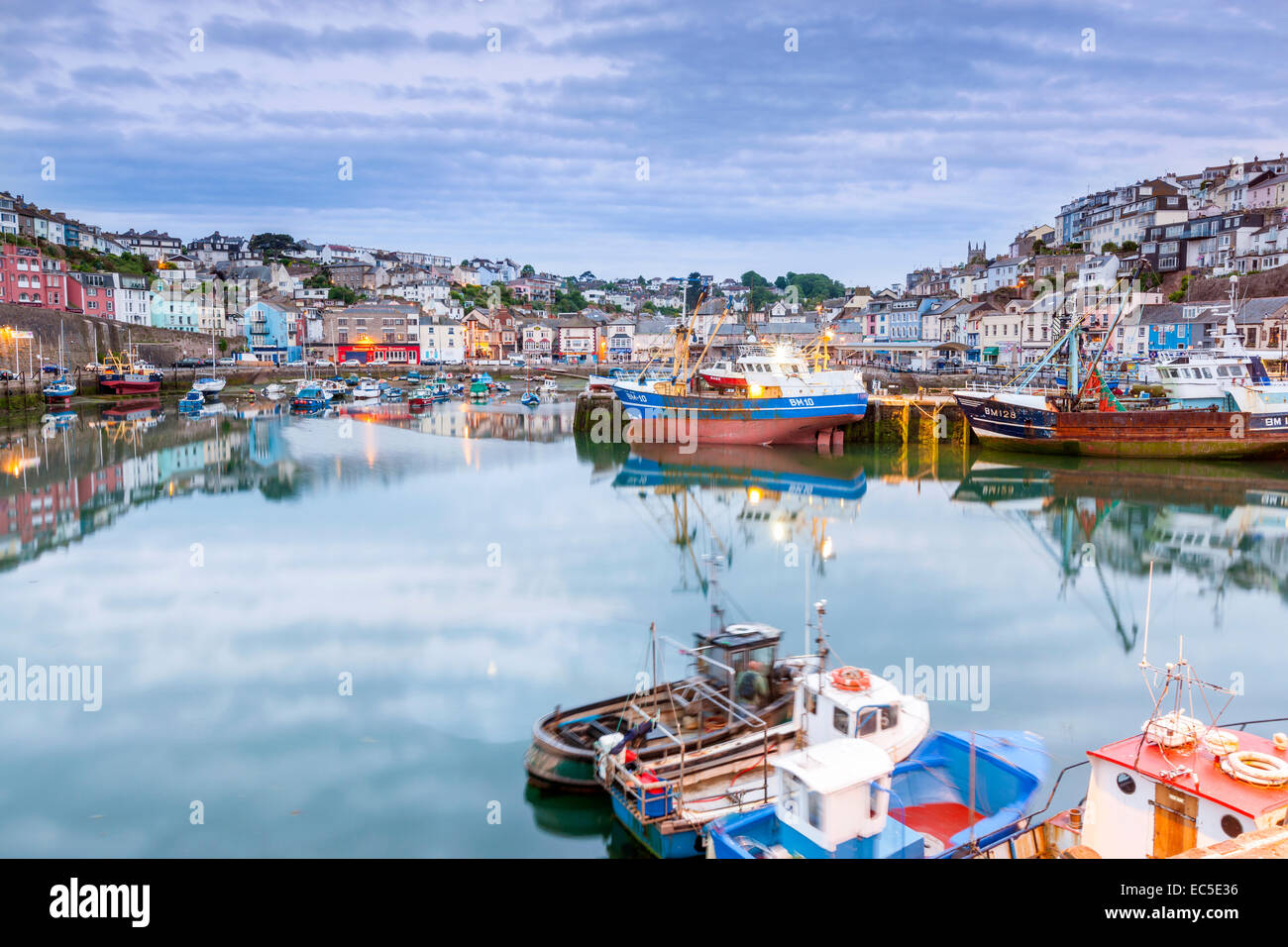 Brixham harbour, South Devon, England, United Kingdom, Europe Stock ...