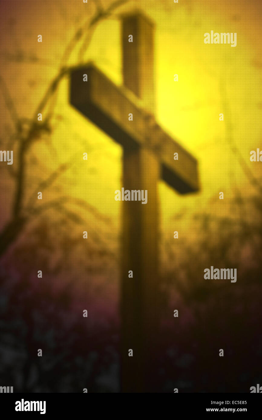 blurred wooden cross Stock Photo - Alamy