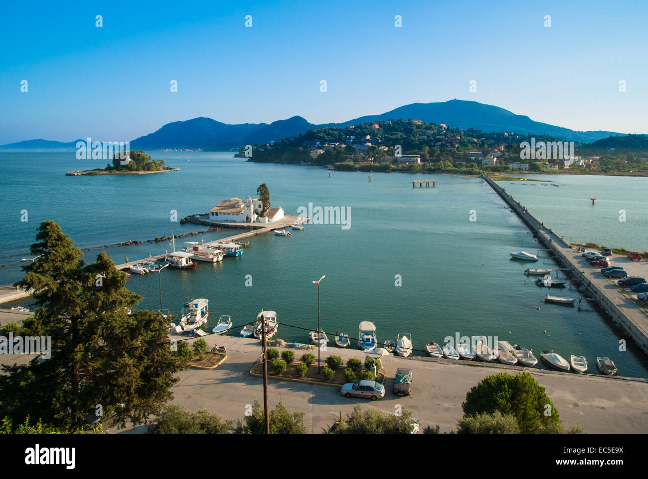 Mouse Island and the Vlacherna Monastery. Corfu Island, Greece Stock ...