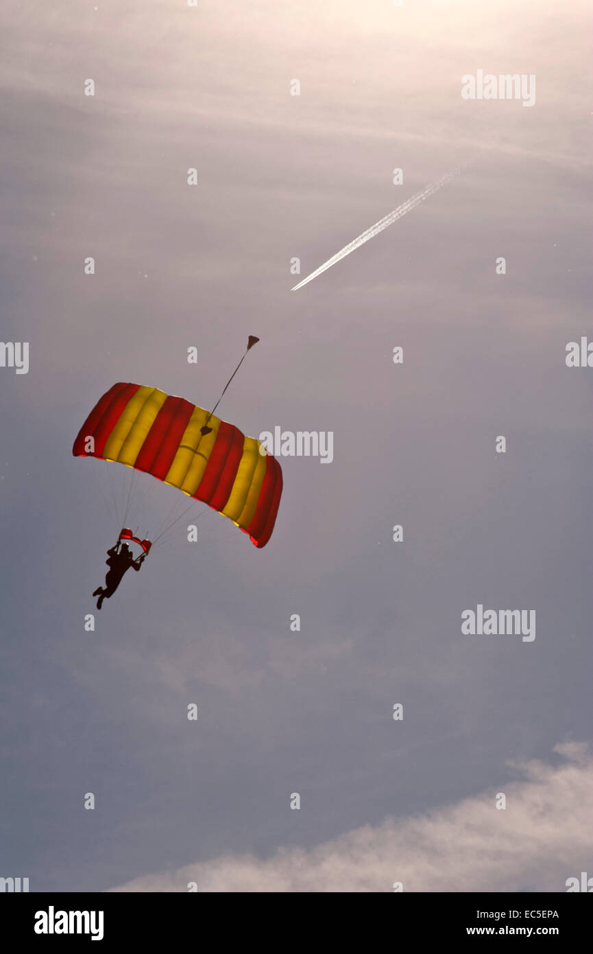 Sky diver at Balloon Sail 2010, Kiel, Germany Stock Photo - Alamy