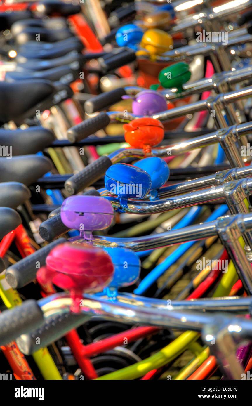 colorful bicycles in amsterdam hdr Stock Photo - Alamy