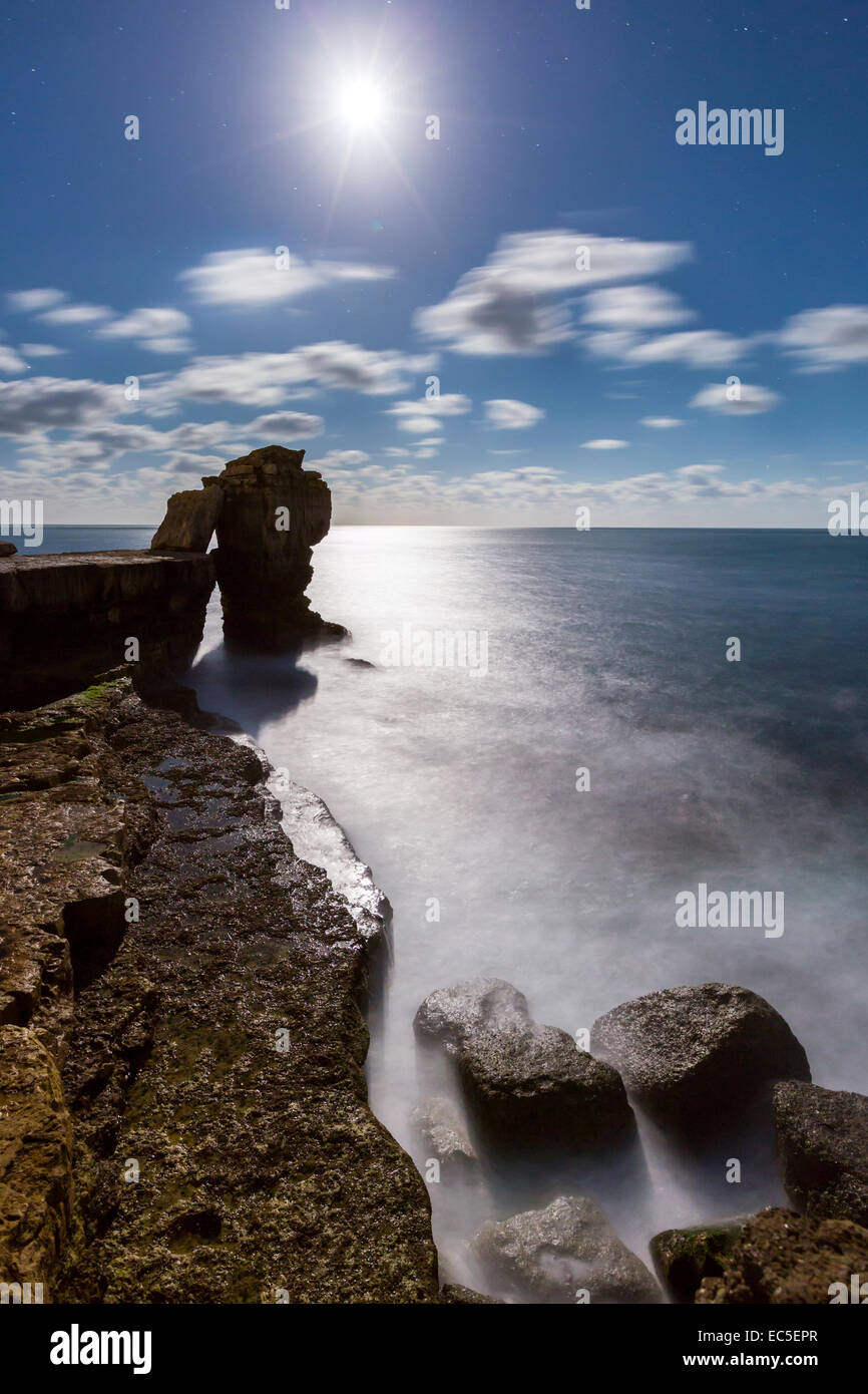 Pulpit Rock on the Isle of Portland at night, Dorset, England, United ...