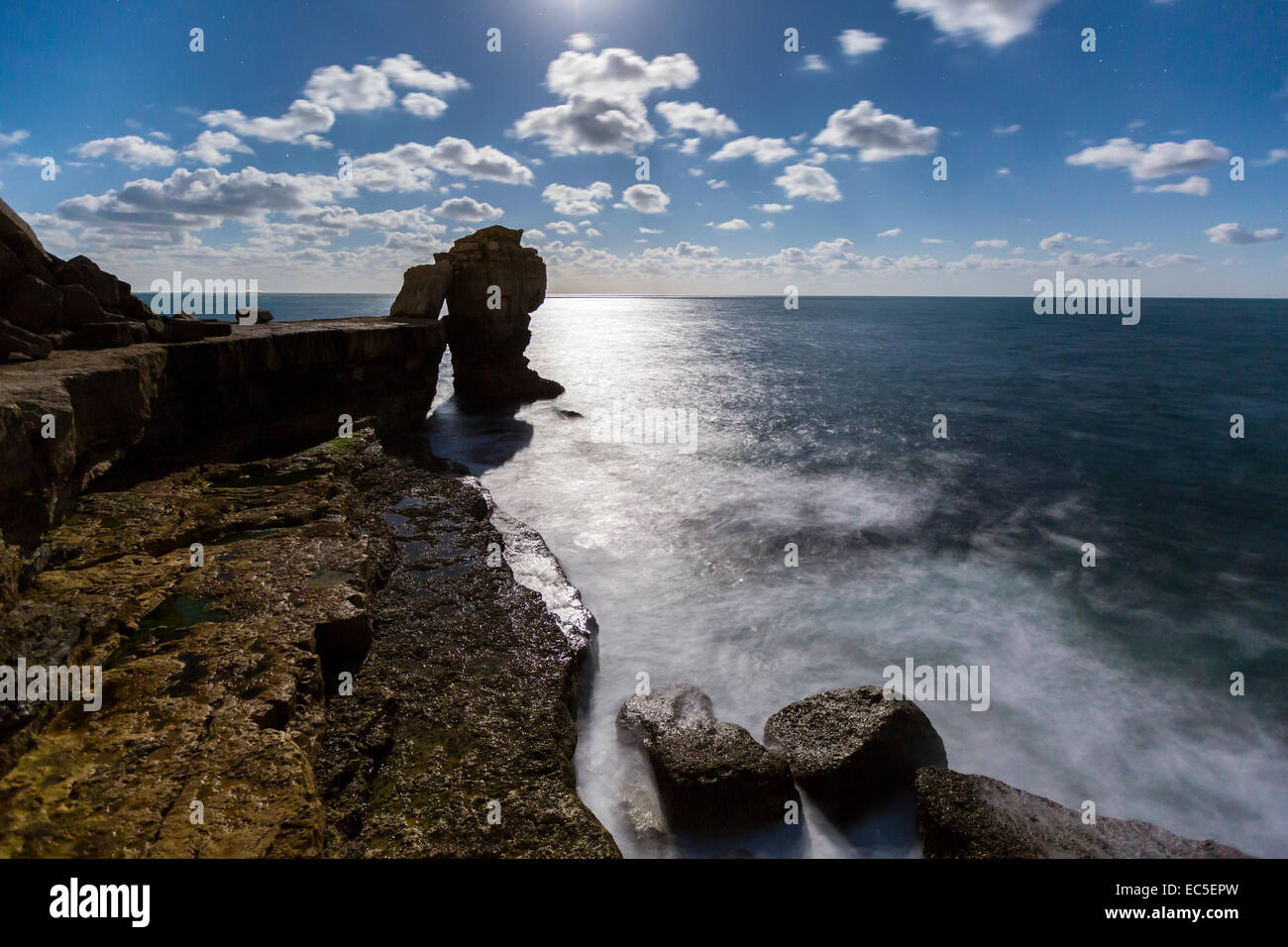 Pulpit Rock on the Isle of Portland at night, Dorset, England, United ...