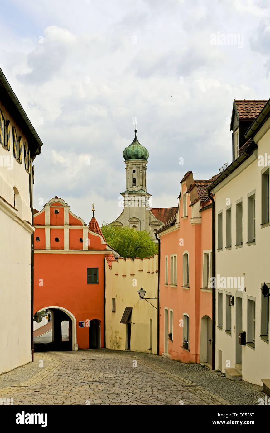 Upper Gate in Neuburg an der Donau, Bavaria, Germany, Europe Stock ...