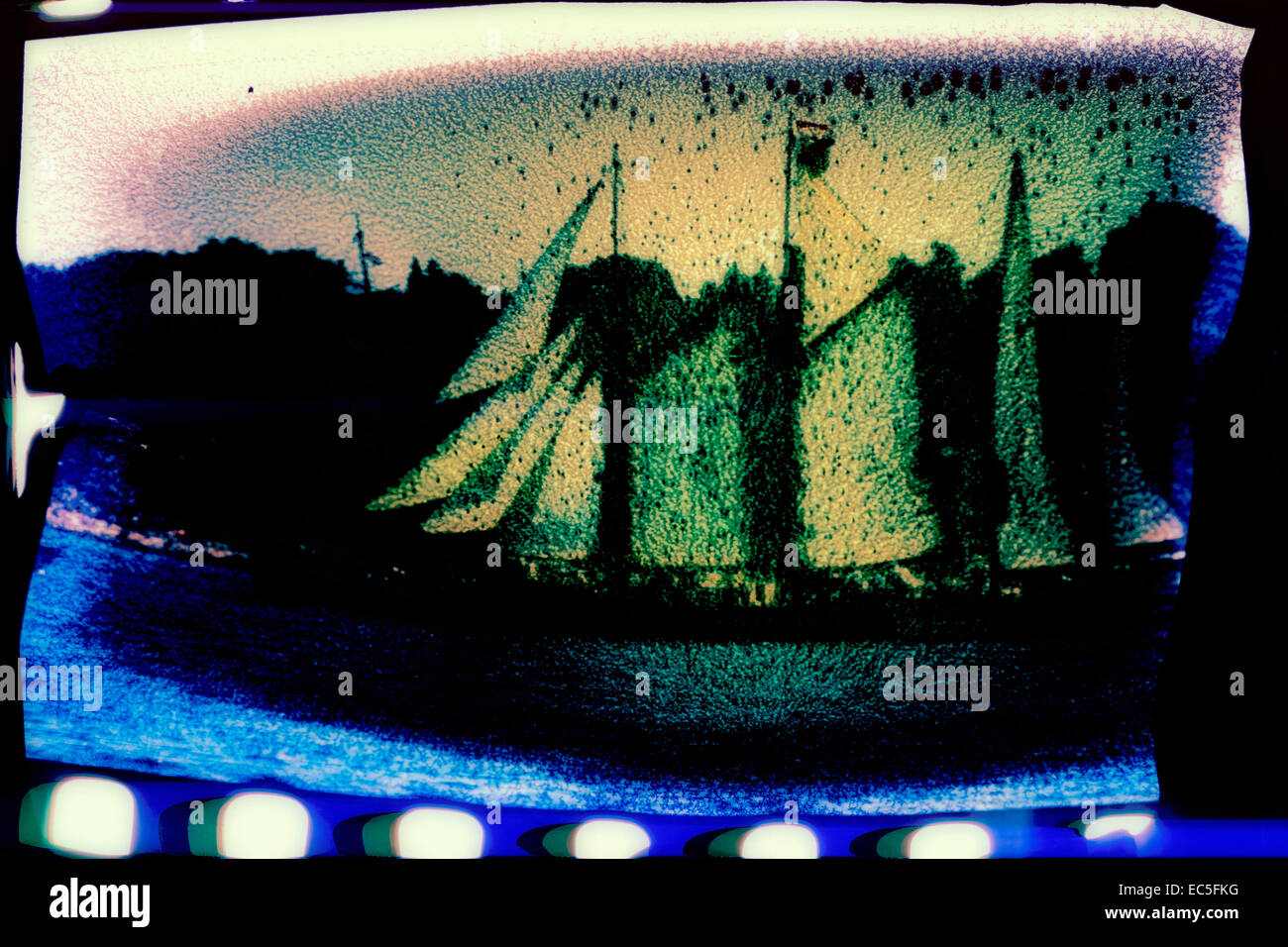 Light Graphic Scan of a burned color slide Stock Photo - Alamy