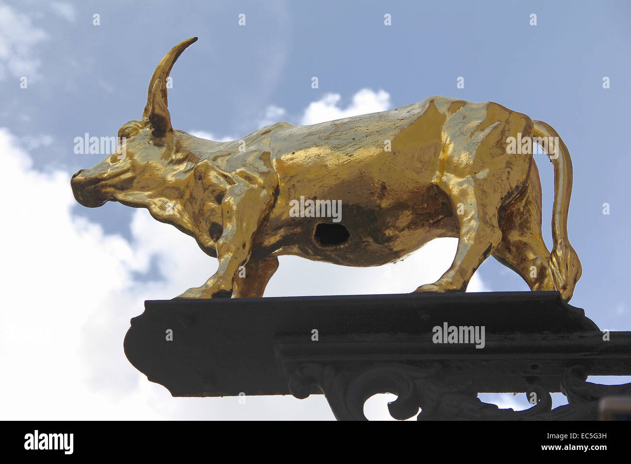Golden Ox of eponymous restaurant in Altdorf near Nuremberg Stock Photo ...
