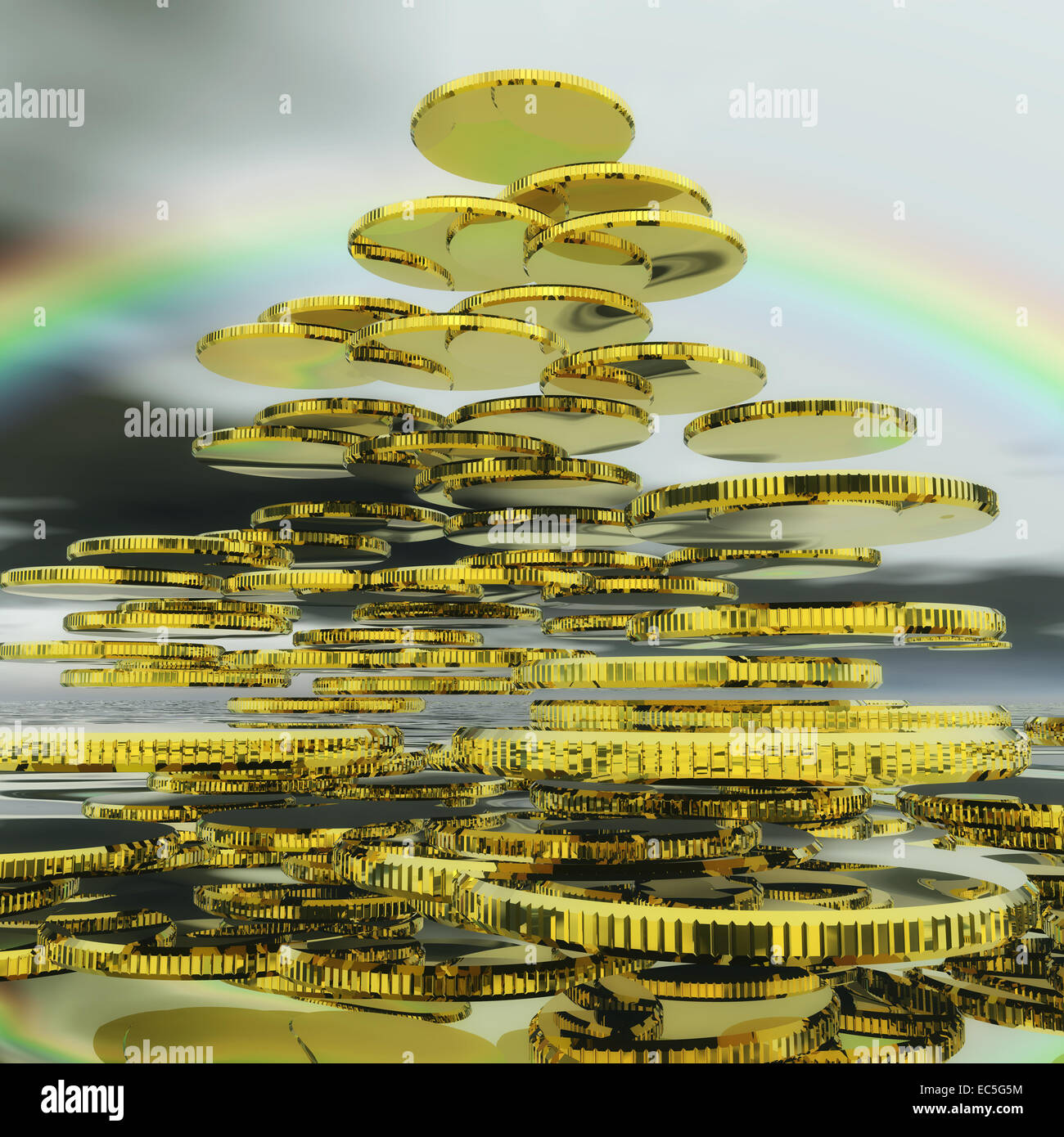 Digital visualization of gold coins Stock Photo - Alamy