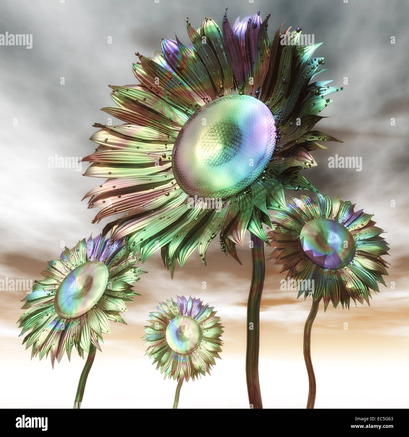 Digital visualization of flowers Stock Photo - Alamy