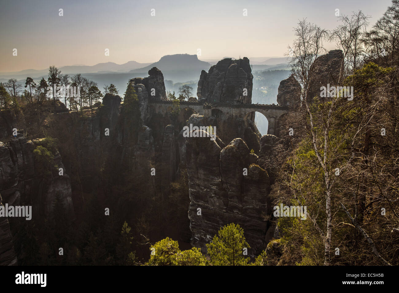 Bastei Bridge, Saxon Switzerland, Elbe Sandstone Mountains, Saxony ...