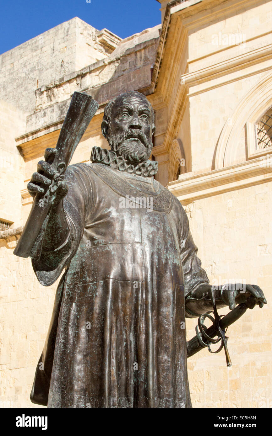 Statue of Jean de Valette in Valletta Malta the European Capital of ...