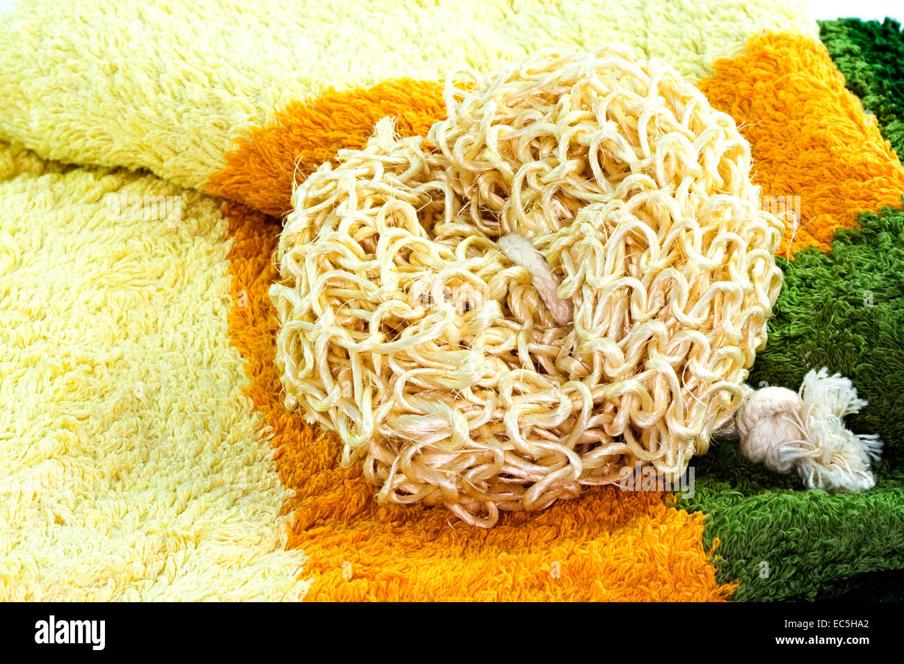 towel and sisal sponge Stock Photo - Alamy