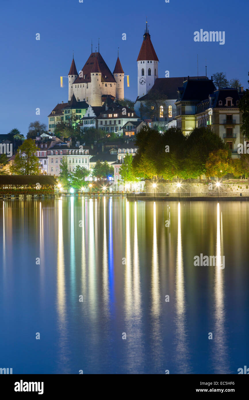 Thun Castle over River Aare, Kanton Bern, Switzerland Stock Photo - Alamy