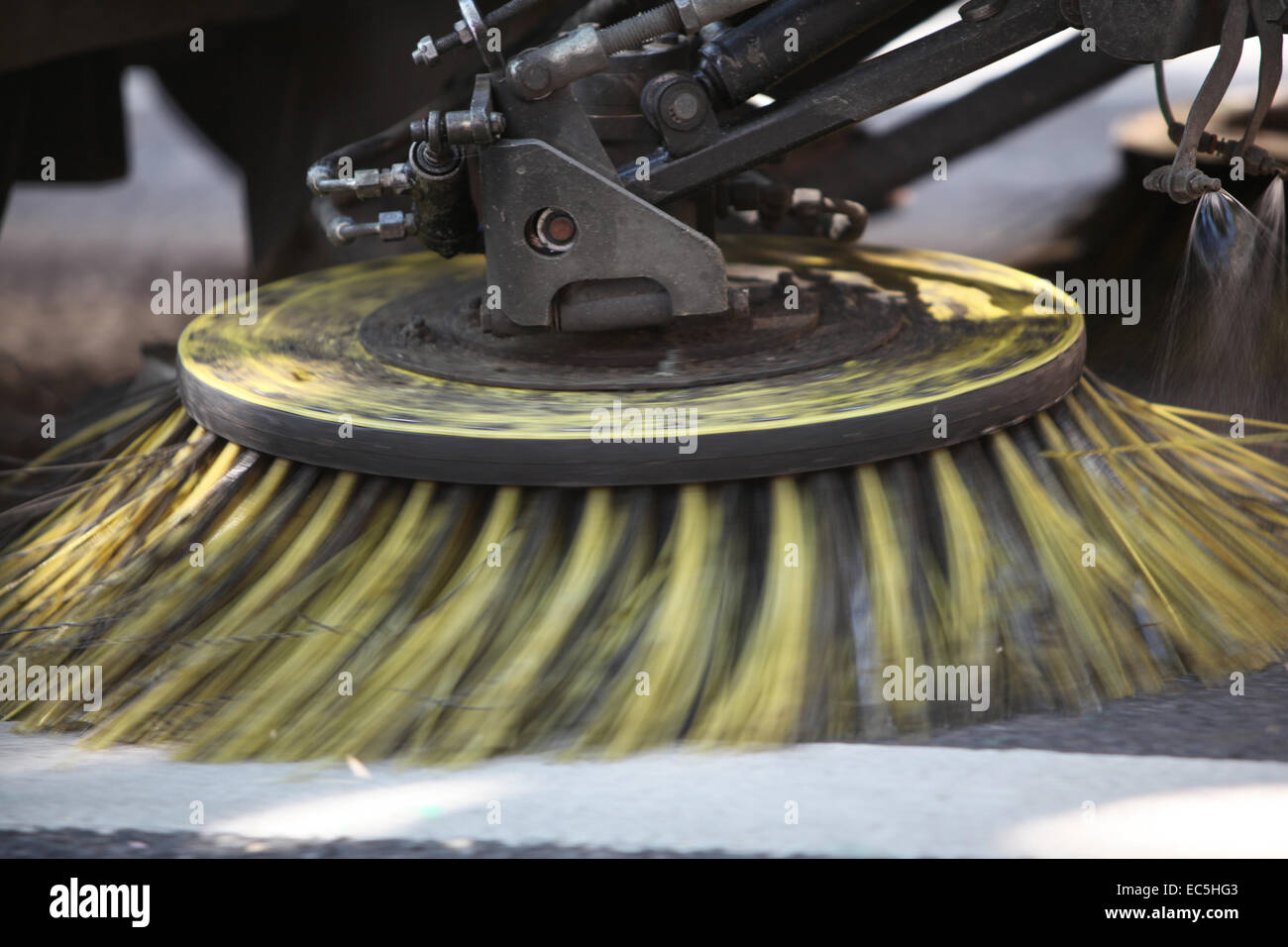 brush of a street sweeper, detail Stock Photo - Alamy