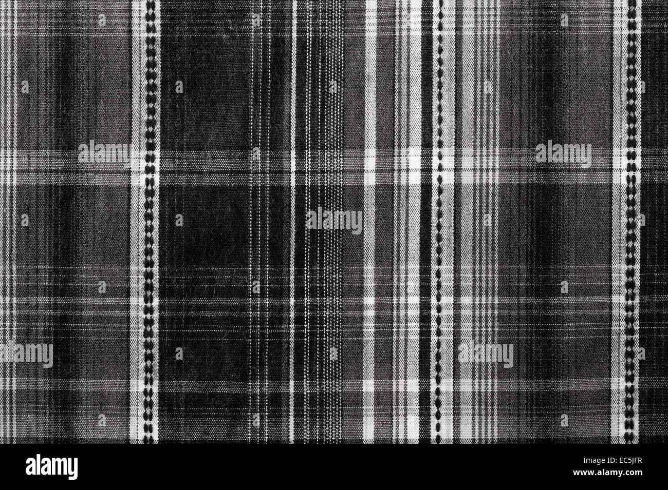 Black white checkered cotton cloth textured Stock Photo - Alamy