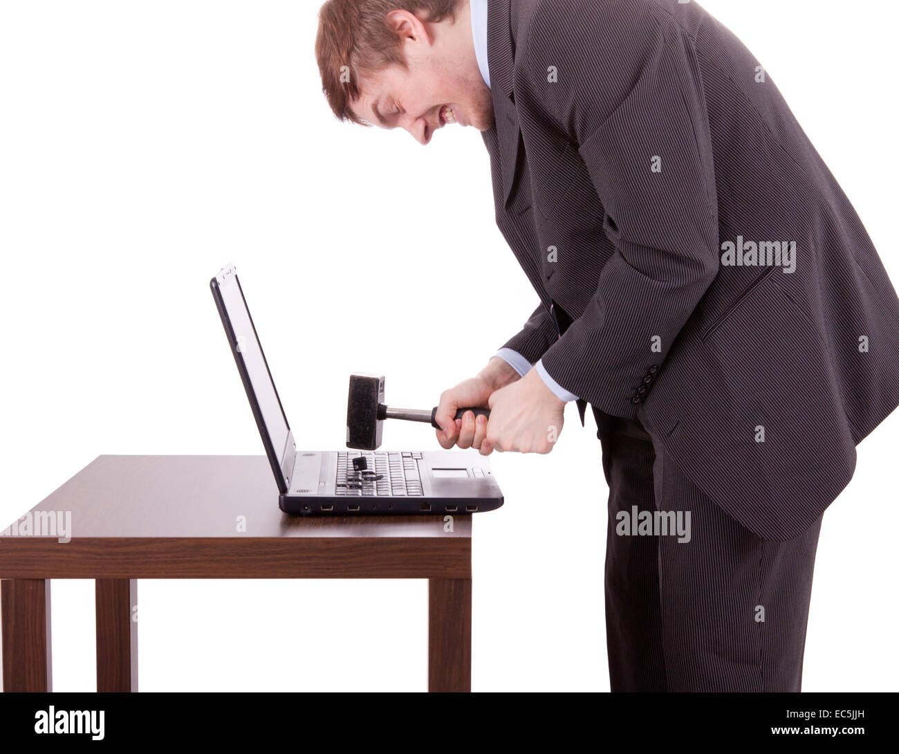 Man destroying computer hi-res stock photography and images - Alamy