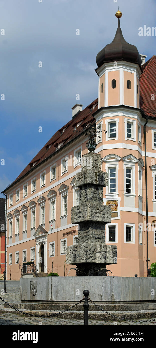 Castle and Market Fountain Greding, Bavaria, Germany Stock Photo - Alamy