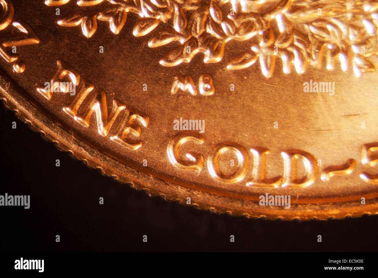 Micro Photo of a Gold Coin Stock Photo - Alamy
