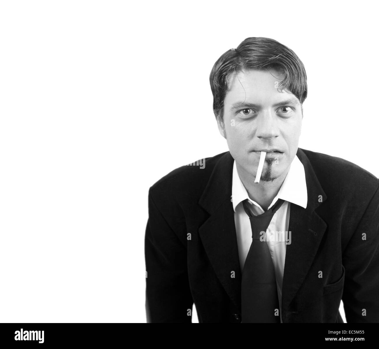 Cigarette humans human beings people Black and White Stock Photos ...