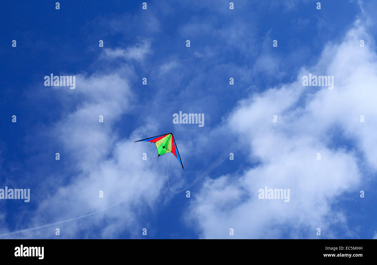 Of coloured kites in the cloud sky Stock Photo - Alamy