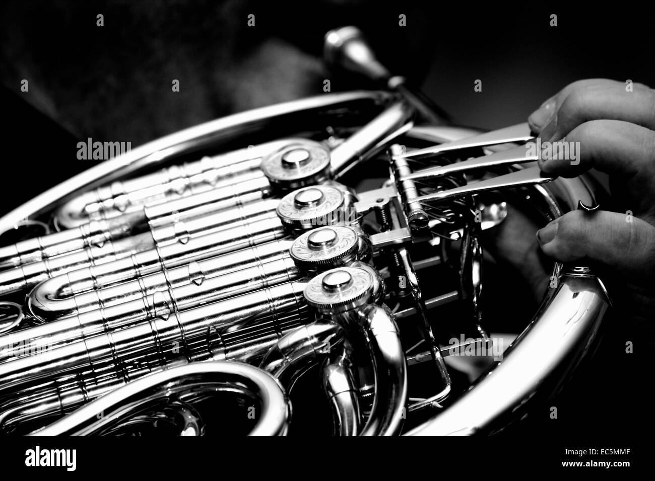 Bugle sound Black and White Stock Photos & Images - Alamy