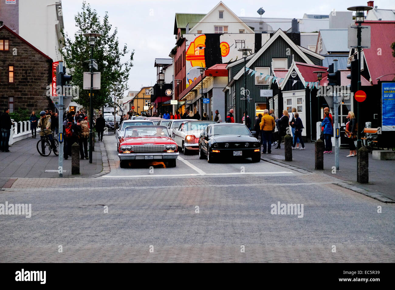 Main street of Reykjavik city. Iceland Stock Photo - Alamy
