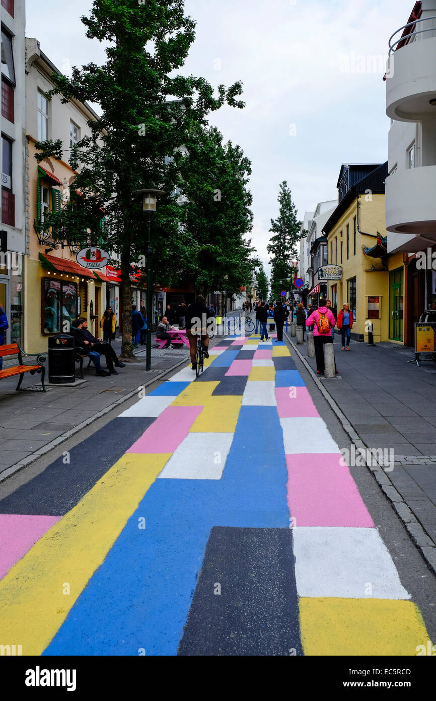 Reykjavik main street city iceland hi-res stock photography and images ...