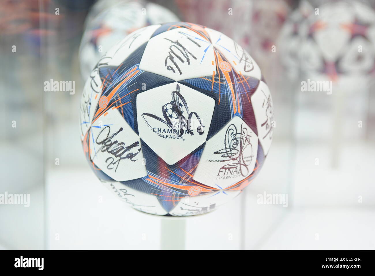Ball from the finals of the UEFA Champions League in 2014 signed by the ...