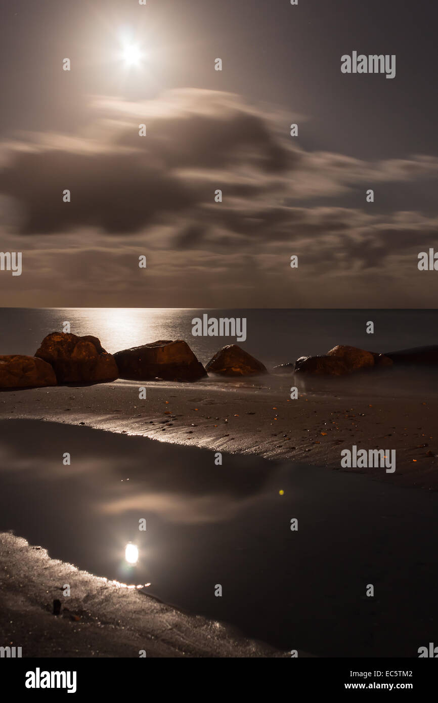 Baltic Sea at full moon Stock Photo - Alamy