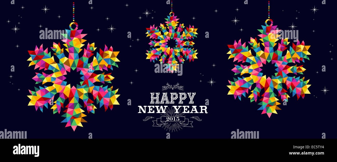 Happy new year 2015 holidays contemporary invitation card design ...