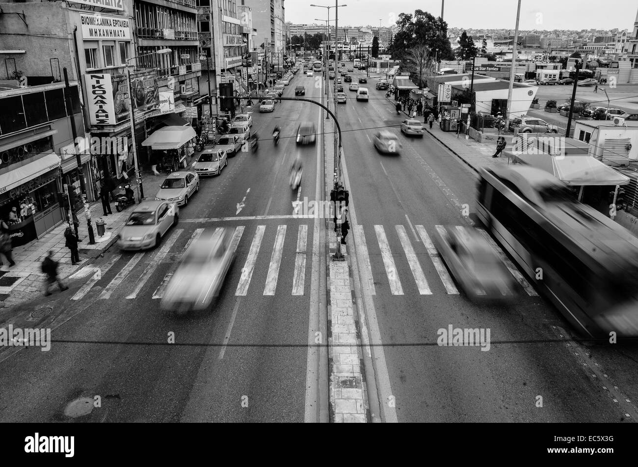 Standing between the Lanes Stock Photo - Alamy