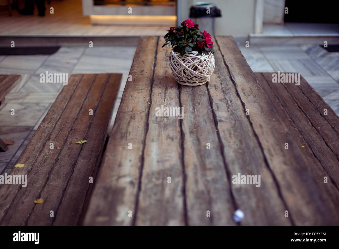 Beautiful wooden table Stock Photo - Alamy