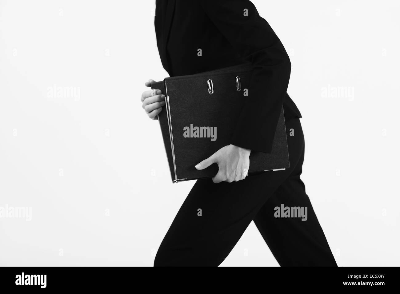 Woman runs with folders document clerk worker quick Businesswoman ...