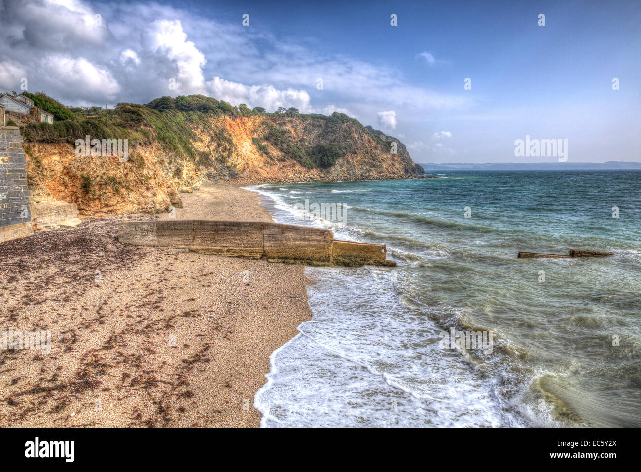 Charlestown beach near St Austell Cornwall England UK in summer with ...