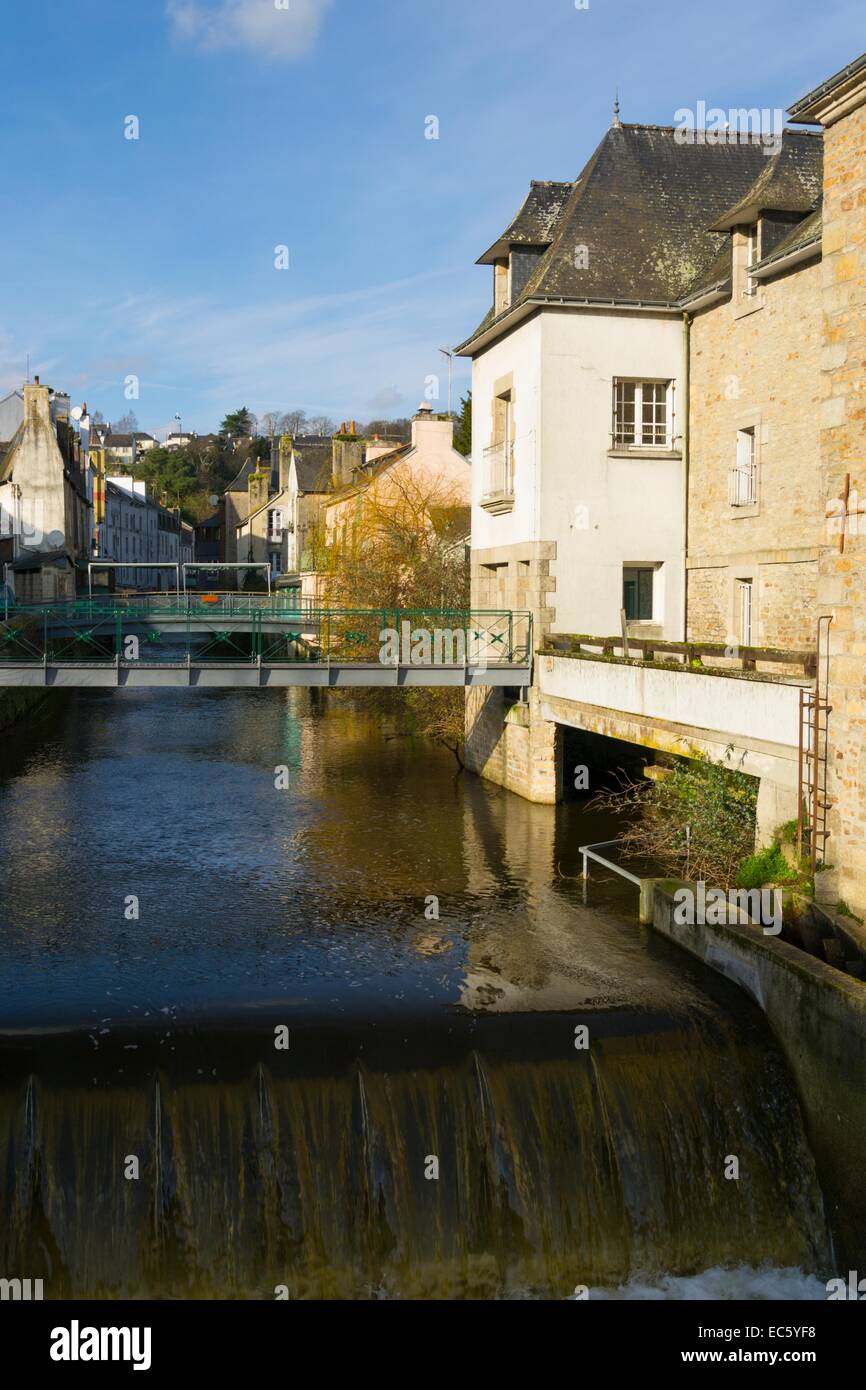 River l'Isole, Quimperlé, Finistere, Bretagne, France, Europe Stock ...