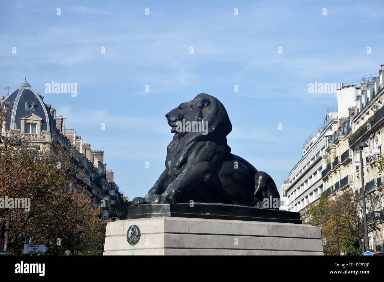 Lion of Belfort bronze statue (Auguste Bartholdi) at Place Denfert ...