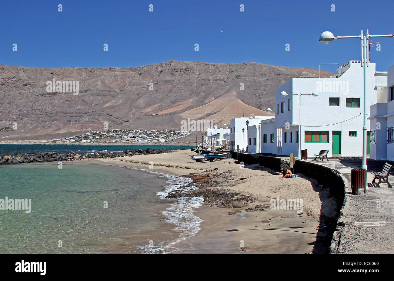 La Caleta Famara, Lanzarote, Spain Stock Photo - Alamy