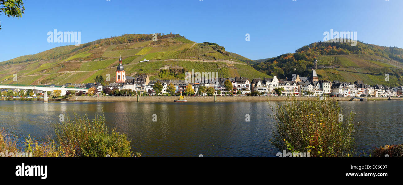 Zell-Merl on the panorama in autumn Stock Photo - Alamy