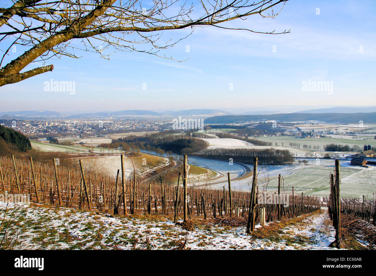 valley of Wittlich in winter with the city Wittlich in the winter Stock ...