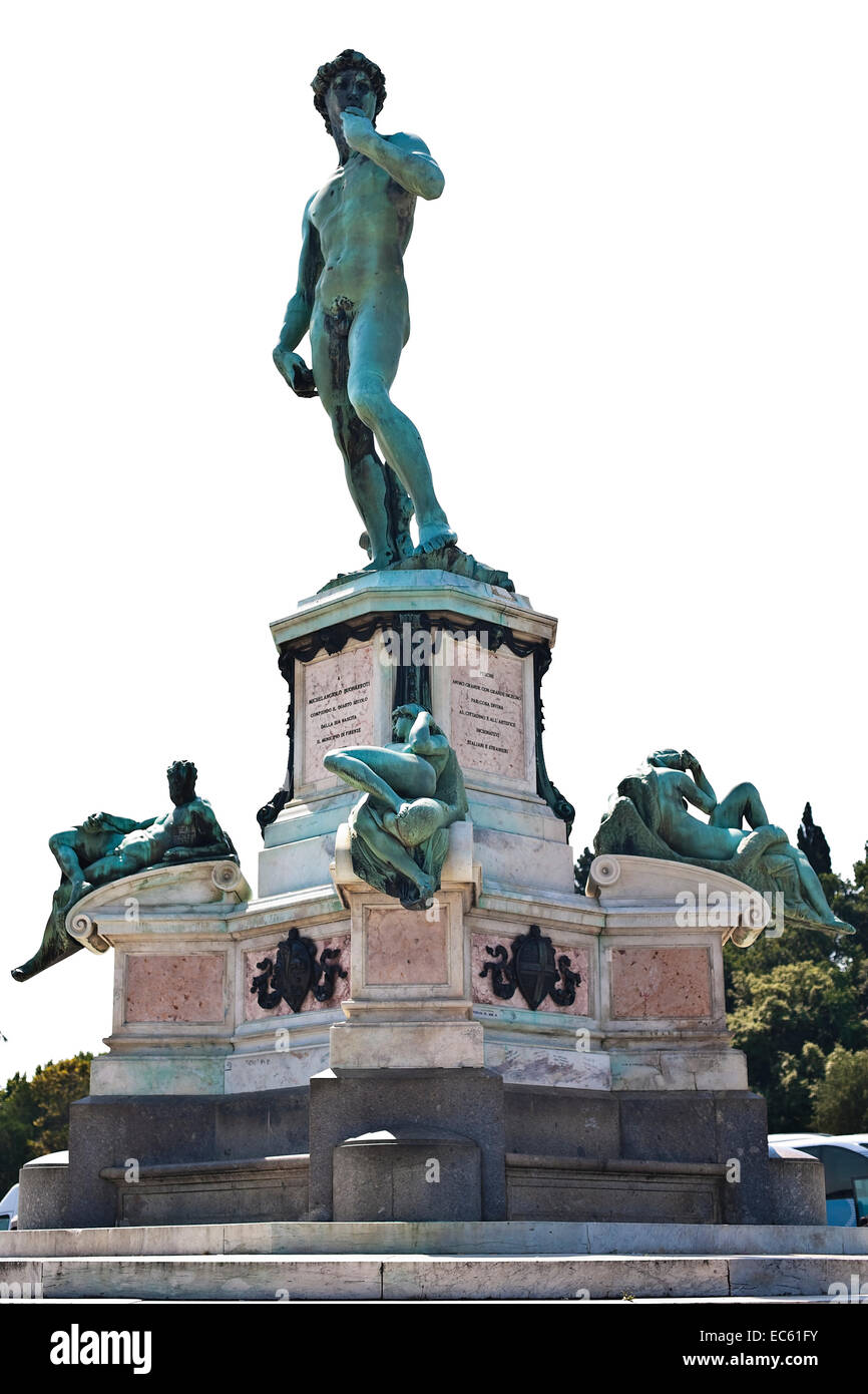 Michelangelo statue on the Michelangelo place, Florence, Toskany, Italy ...